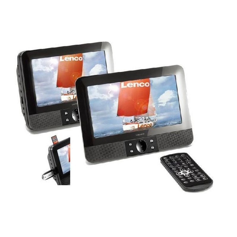 LECTEUR DVD 2 ECRANS 7 POUCE 12V DVD VCD SVCD MPEG4 ENTREE USB SD ...